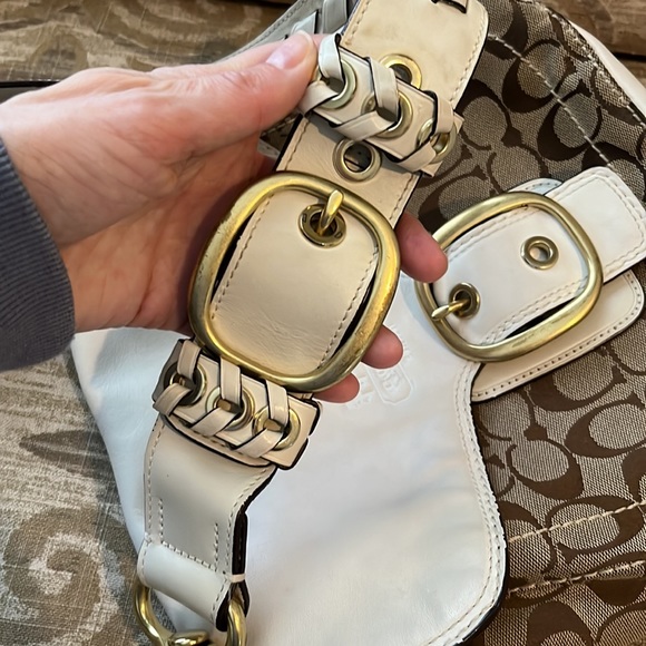 Coach | Bags | Coach Bleeker Flap Canvas And Leather Shoulder Bag ...